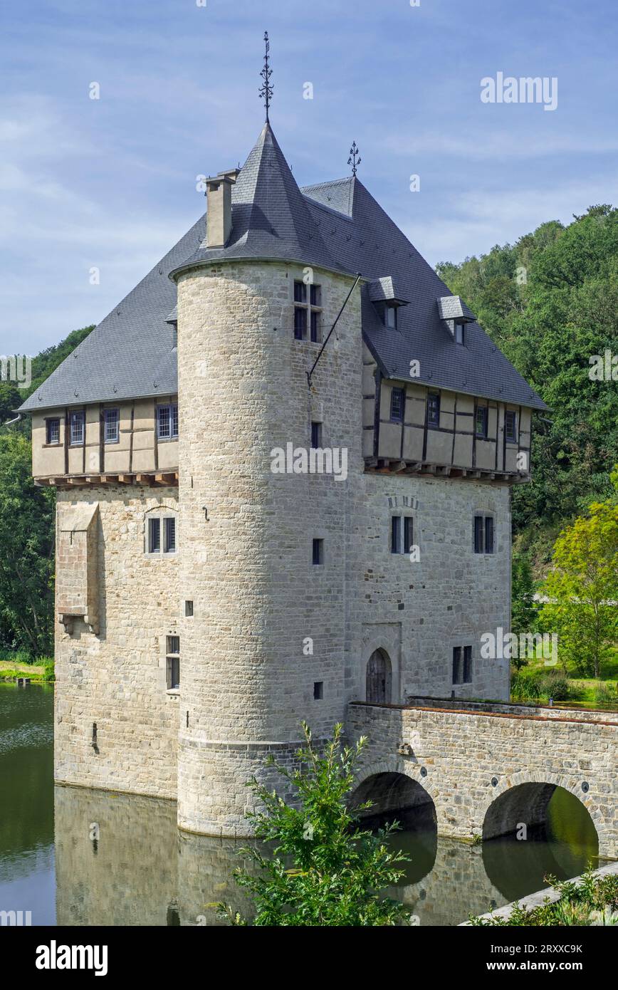 13th century Château des Carondelet, medieval moated donjon in the ...