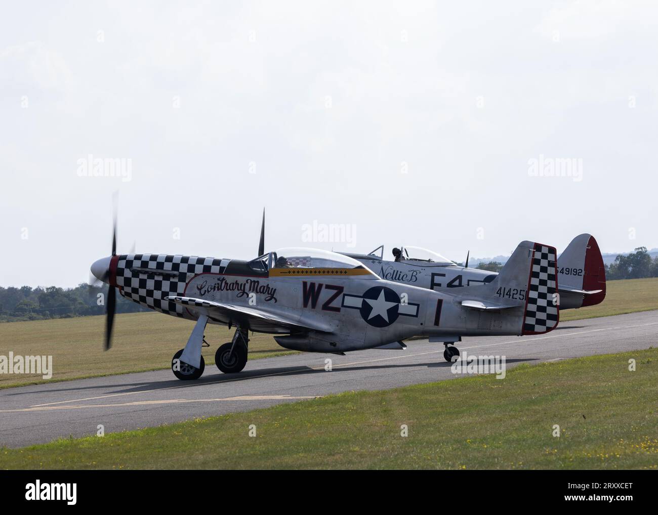 North American P-51D Mustang fighter aircraft at the 2023 Battle of Britain Air Show at IWM ...