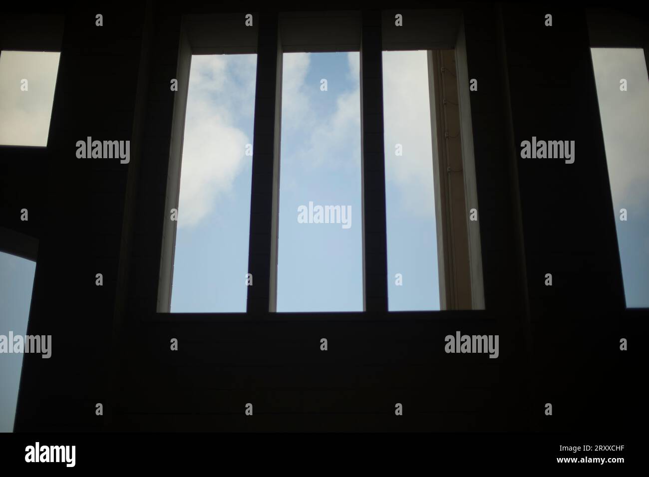 Empty window opening. Architectural details. Giant window cutout ...