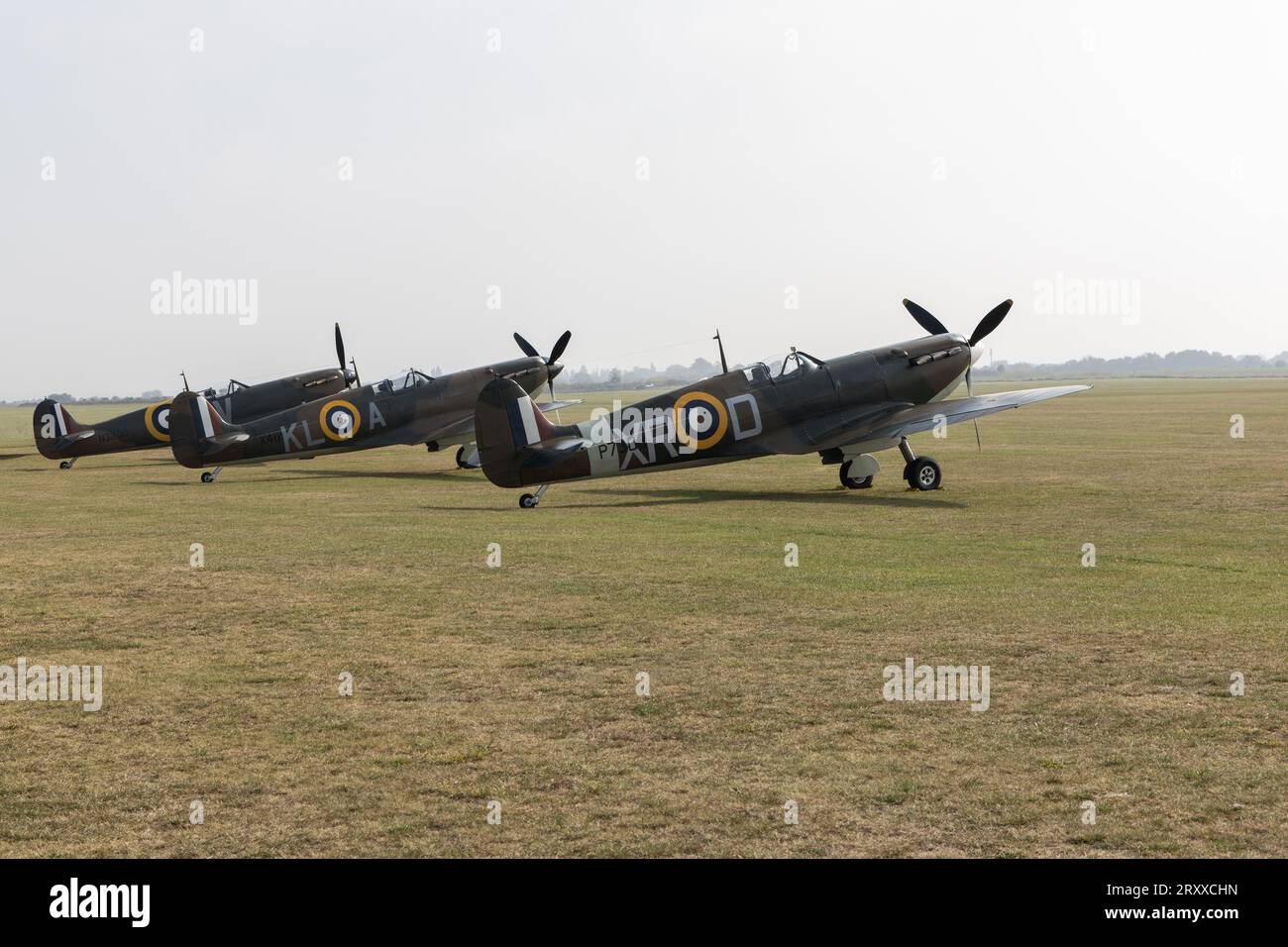 Three Supermarine Spitfire fighter aircraft of World War Two at the ...