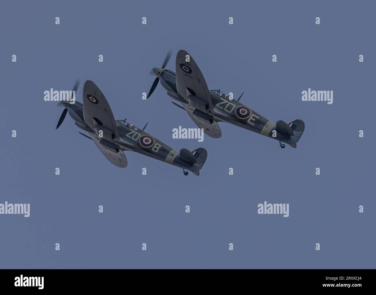 Two Supermarine Spitfire fighter aircraft of World War Two at the 2023 ...