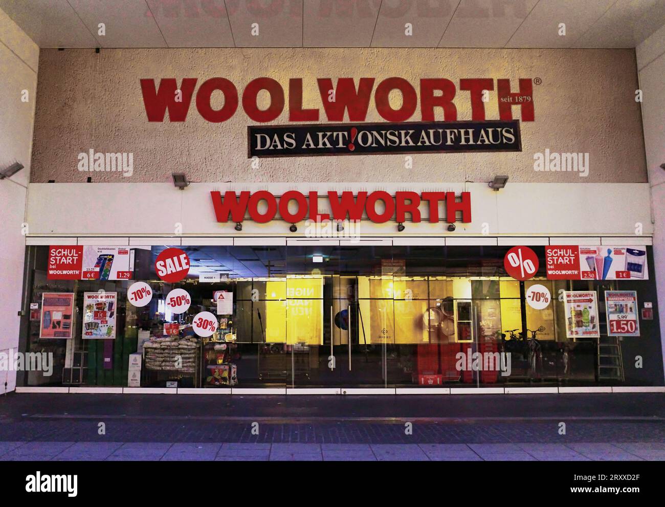 Store front facade of famous Woolworth Store. Iconic Five and Dime ...