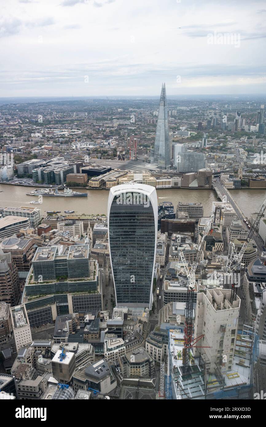 London, UK. 27 September 2023. The Walkie Talkie Building and The Shard ...