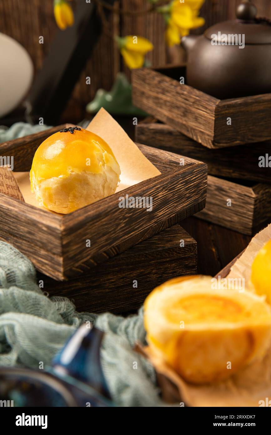 dim sum - Egg Yolk Puff Stock Photo - Alamy