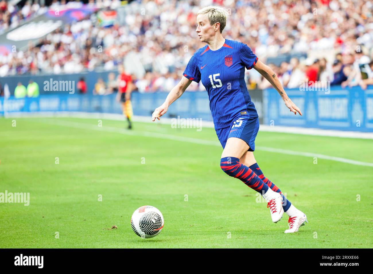 September 24, 2023: United States forward Megan Rapinoe (15) looks to ...
