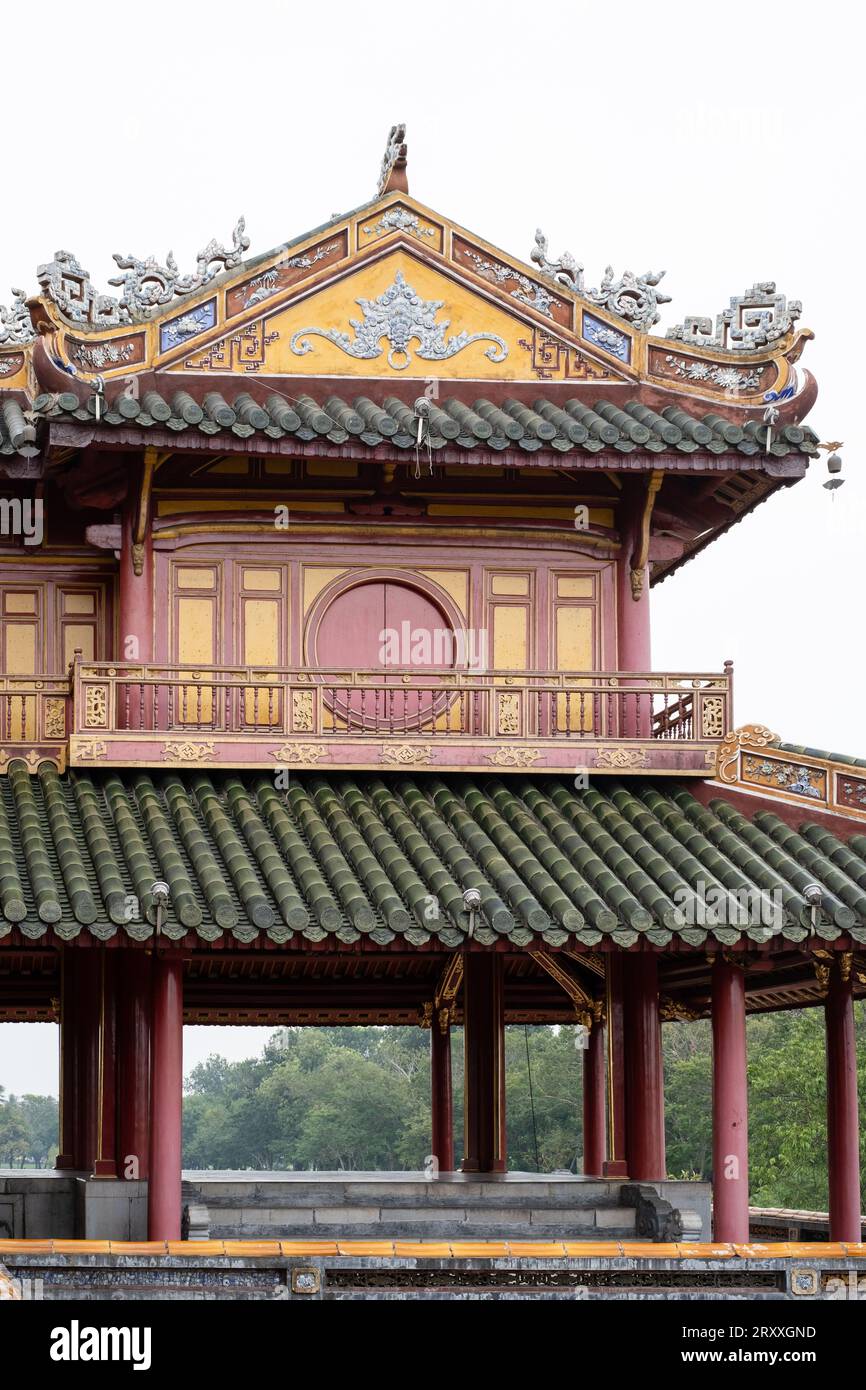 Detail of the Meridian Gate, Imperial City of Huế, Vietnam Stock Photo ...