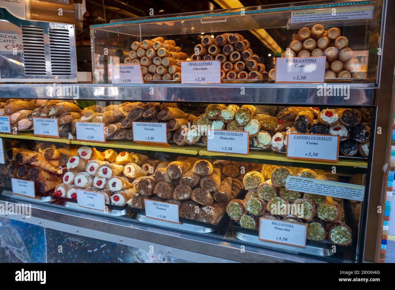 A food outlet displays a wide selection of Sicilian pastries called ...