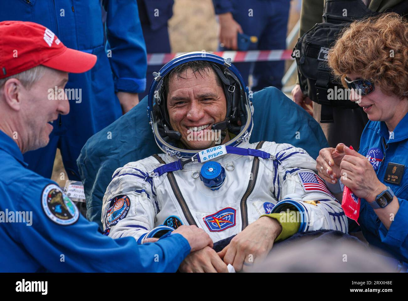 In this photo released by Roscosmos space corporation, NASA astronaut ...