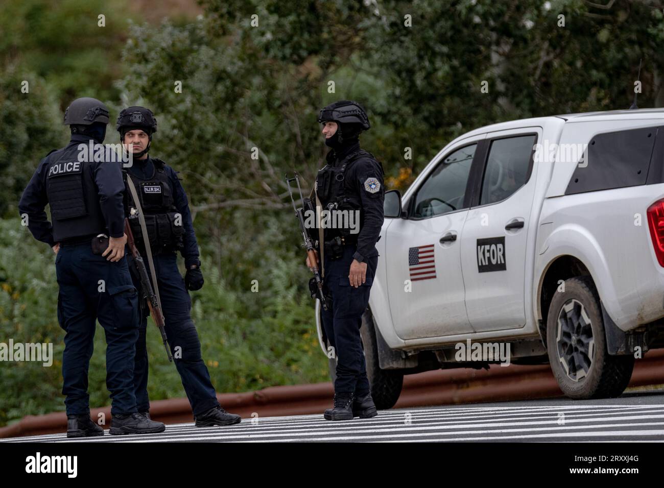 Near Banjska village in Mitrovica, Kosovo, on Monday, Sept 25, 2023 ...