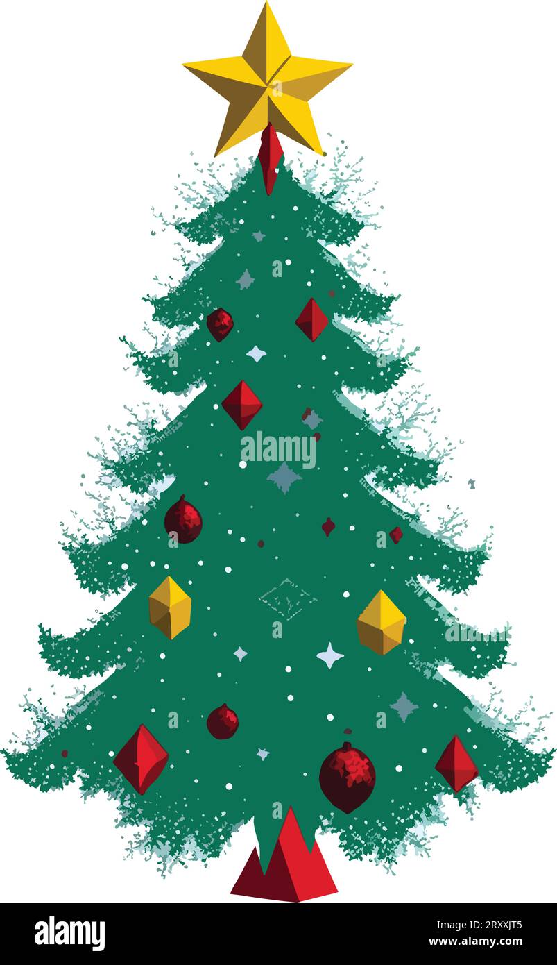 Christmas Tree Illustration Vector Format Stock Vector Image & Art - Alamy