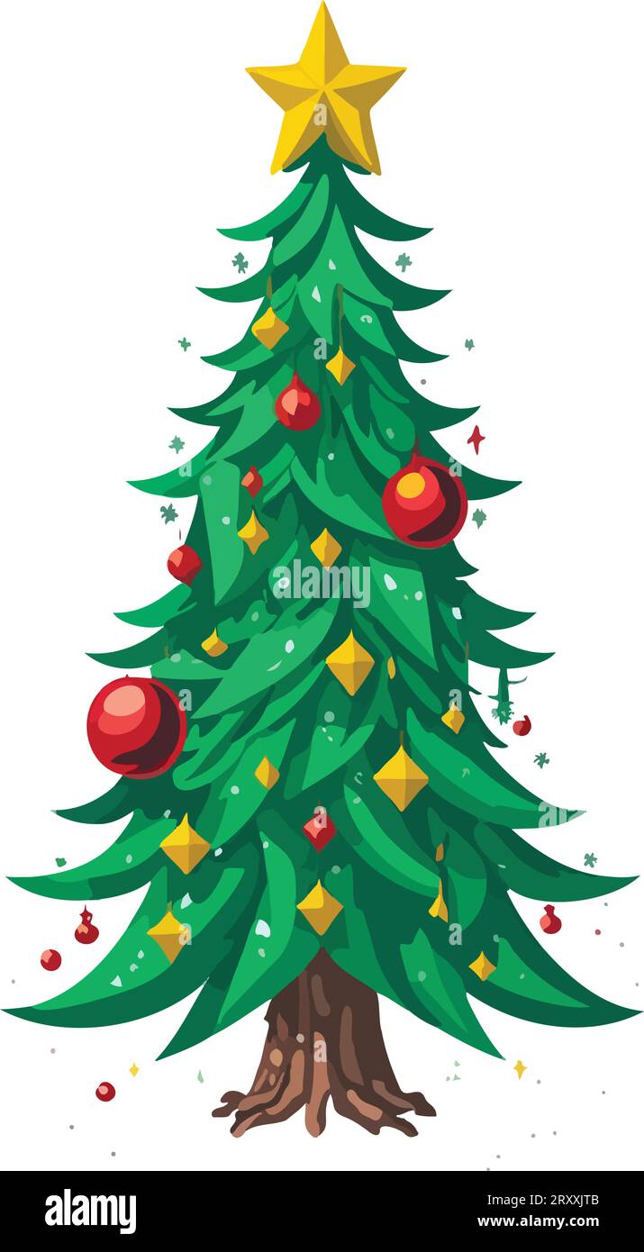 Christmas Tree Illustration Vector Format Stock Vector Image & Art - Alamy