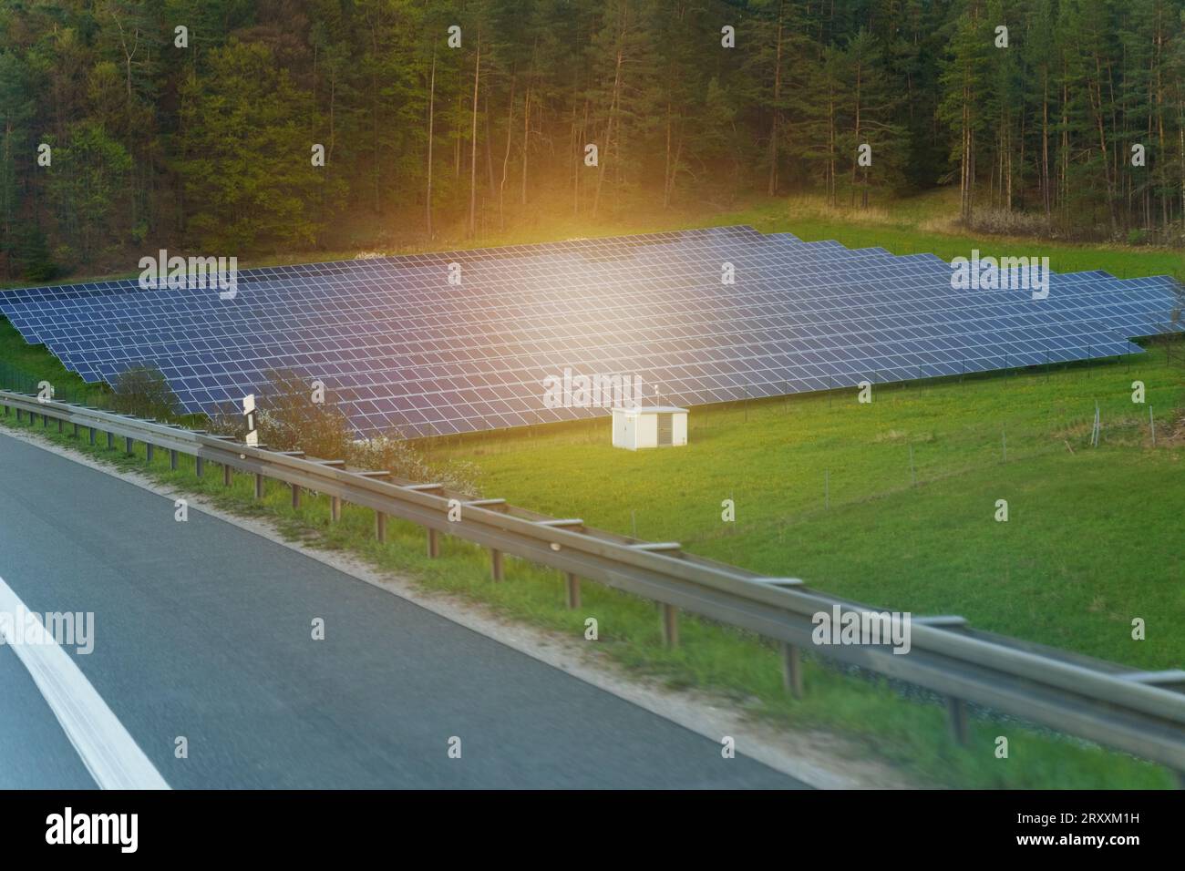 Solar field in a forest hi-res stock photography and images - Alamy