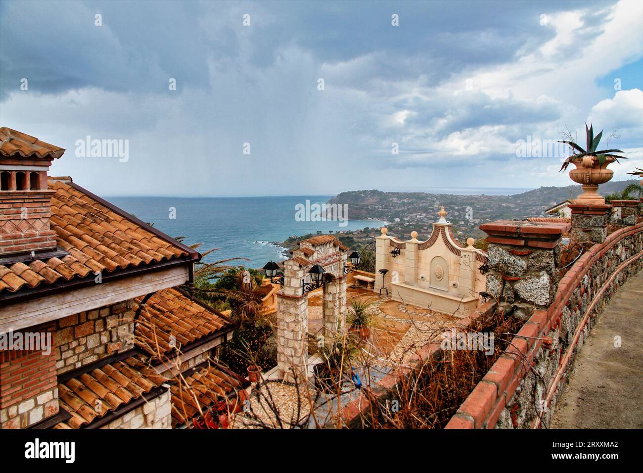 Turquoise gulf bay of Cape Capo Vaticano, Calabria, Southern Italy ...