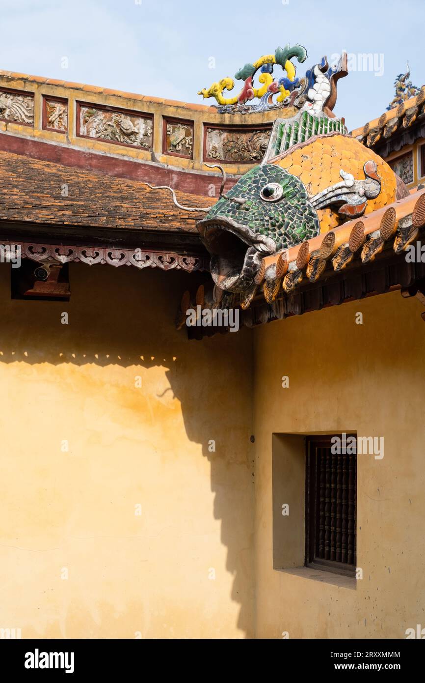 Fish-shaped drainpip, Dong Khanh Emperor Tomb, Huế, Vietnam Stock Photo ...