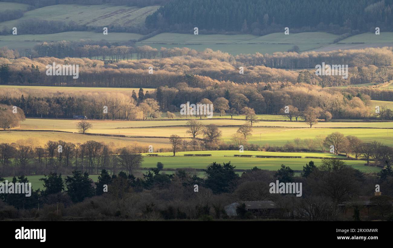 A view across South Shropshire towards Ludlow from View Edge, Onibury ...