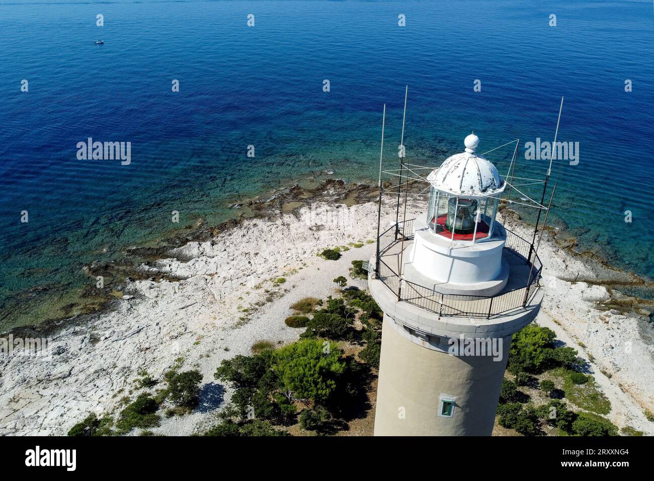 Aerial photo taken on september 15, 2023. shows Lighthouse Veli Rat, on ...