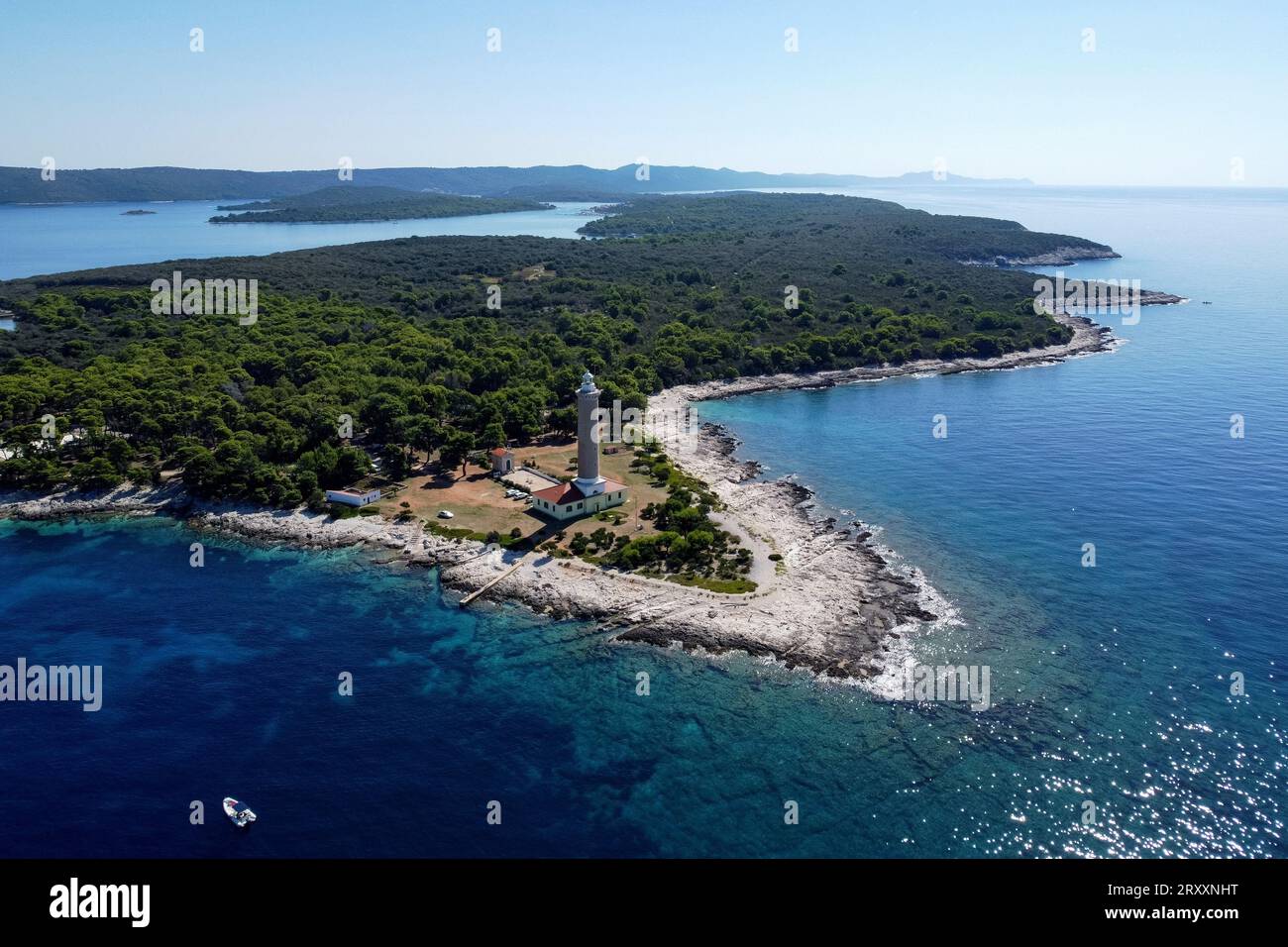 Aerial photo taken on september 15, 2023. shows Lighthouse Veli Rat, on ...