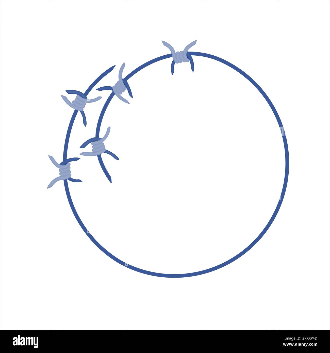 Sharp barbed wire fence barrier frame illustration Stock Vector Image ...