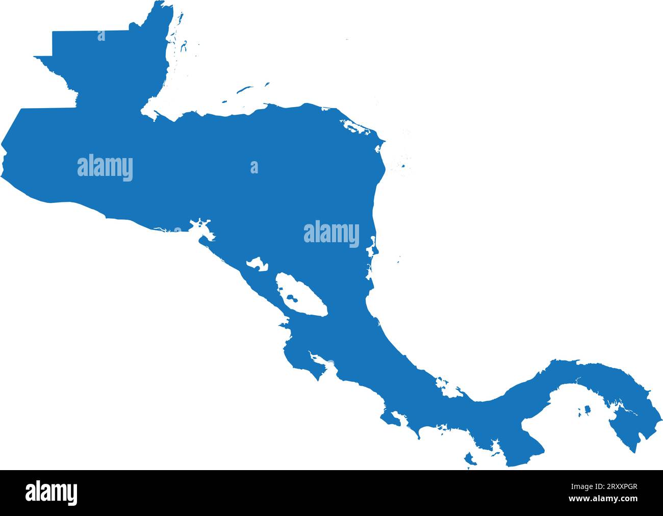 BLUE CMYK color map of CENTRAL AMERICA Stock Vector Image & Art - Alamy