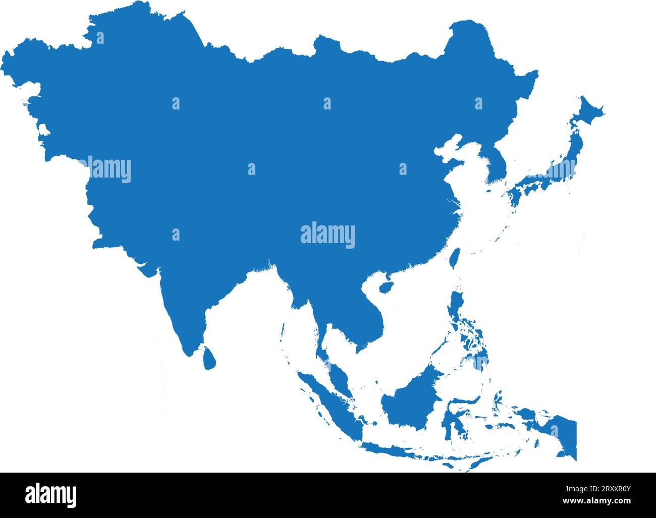 BLUE CMYK color map of ASIA Stock Vector Image & Art - Alamy