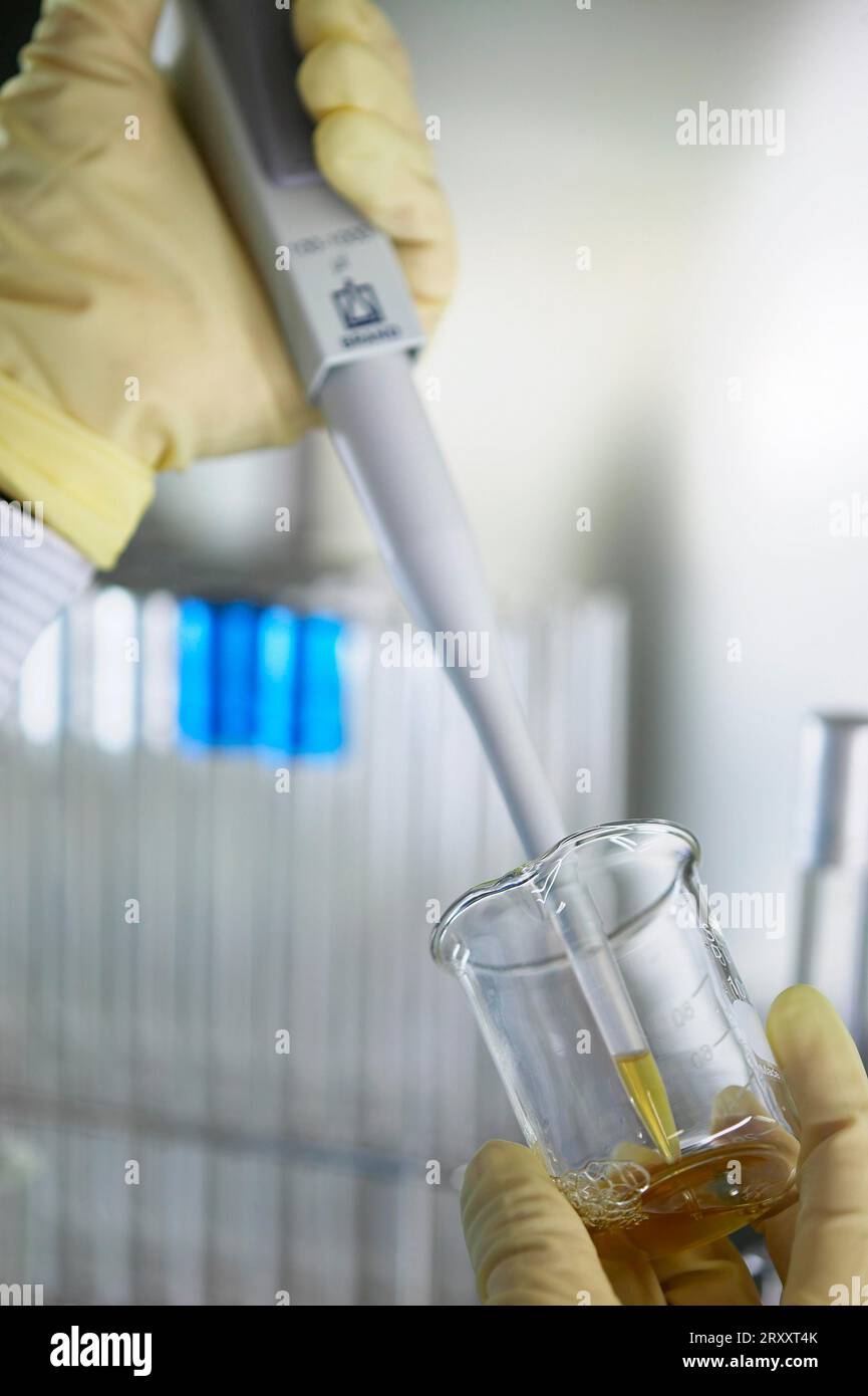 Digital available electronic pipette in laboratory, pharmaceutical ...