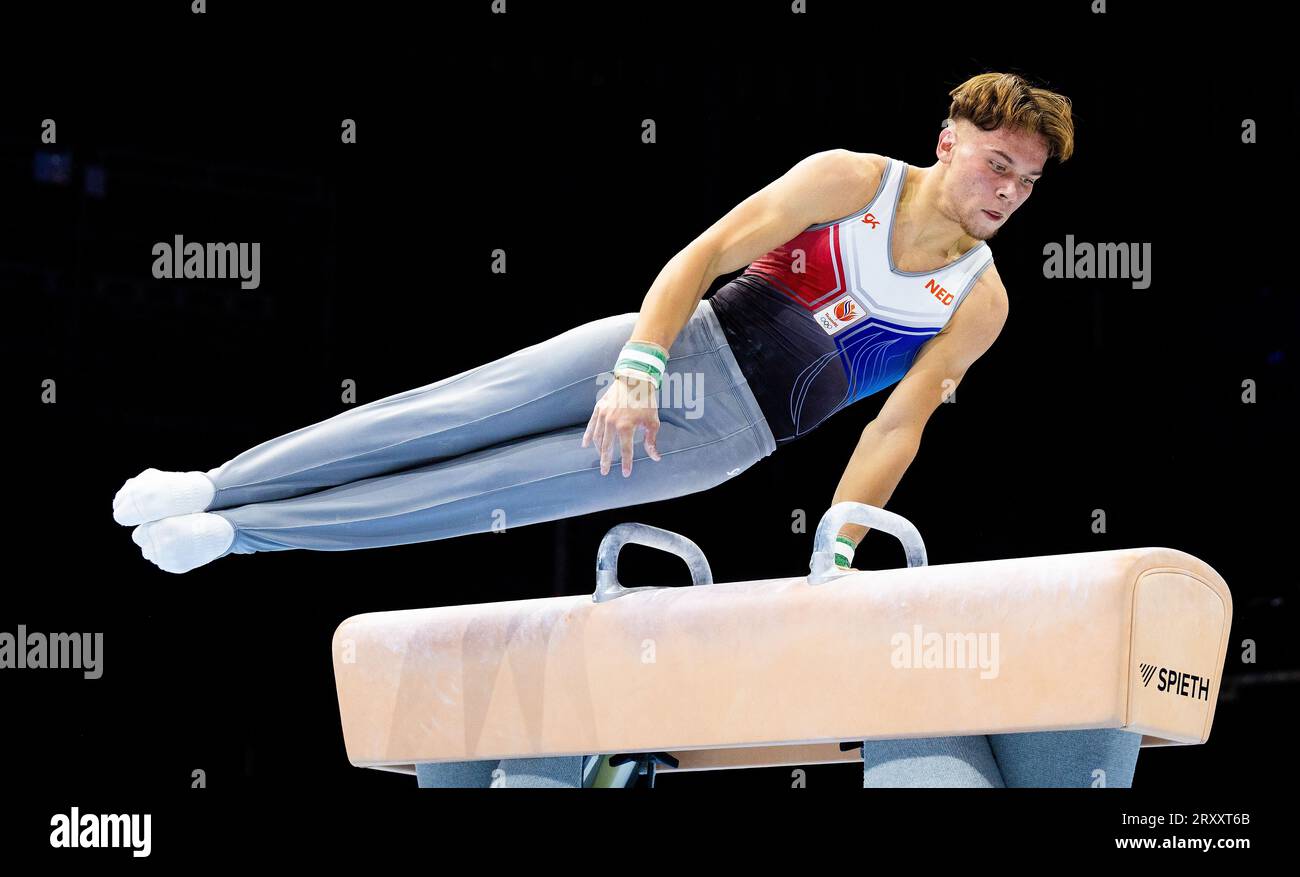 Antwerp Gymnast Jordi Hagenaar Prepares During Training For The World