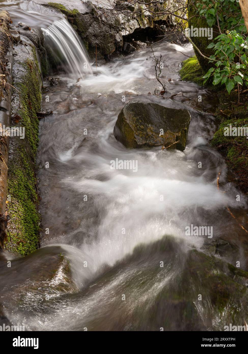 Waterfalls and cascades in Ashes Hollow, a valley on The Long Mynd ...
