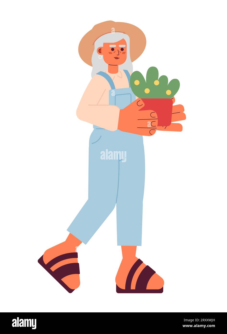 Mature lady garden Stock Vector Images - Alamy