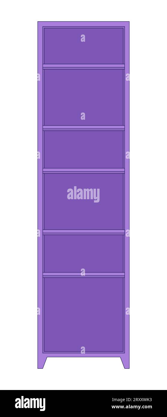 Vertical bookcase tower 2D linear cartoon object Stock Vector Image ...