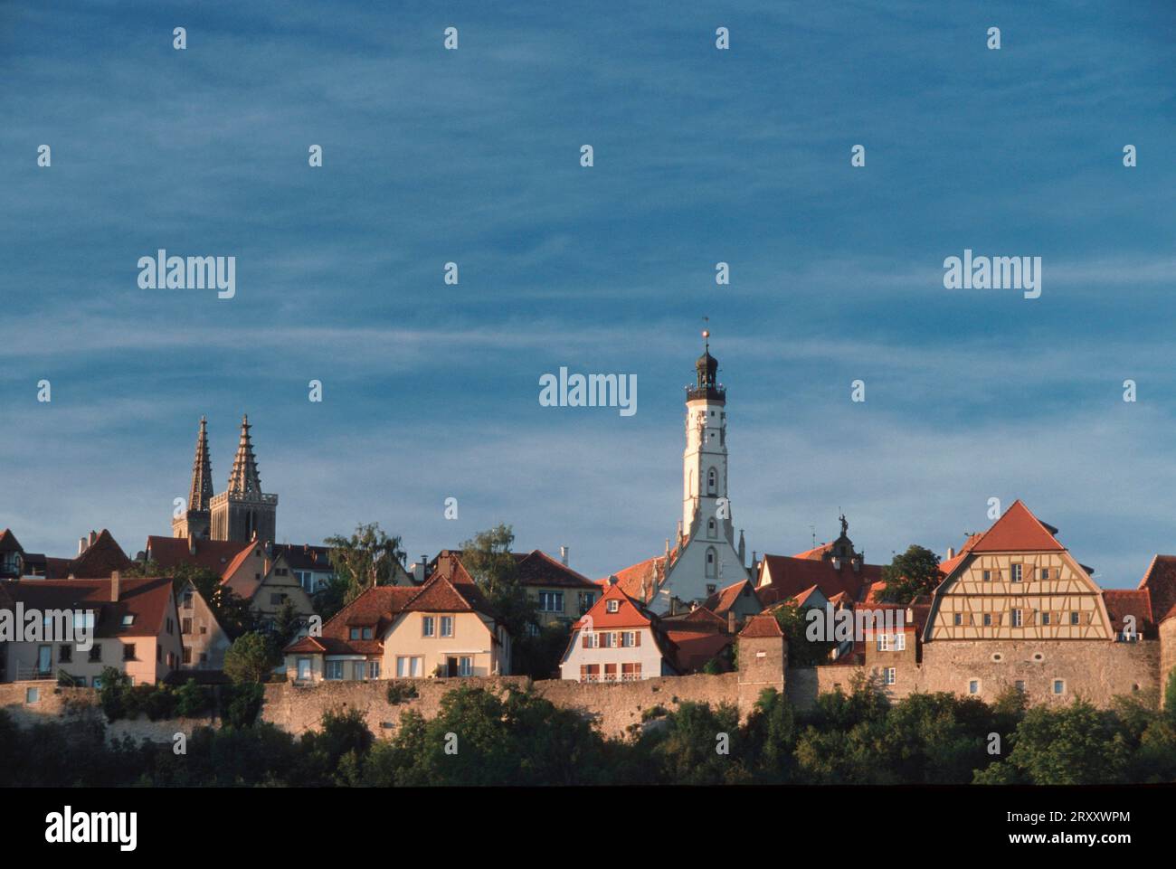 Town Hall and St. James Church, Old Town of Rothenburg, Bavaria ...