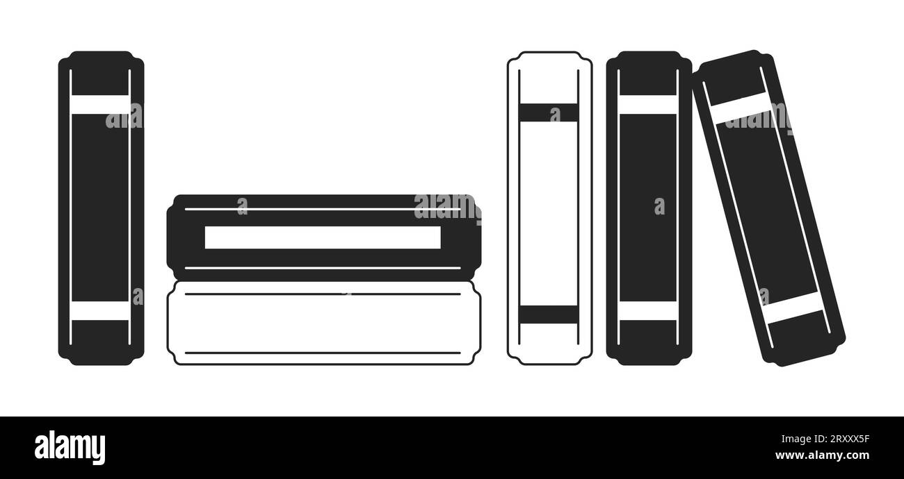 Hardcover Books On Shelf Black And White 2d Line Cartoon Object Stock Vector Image And Art Alamy