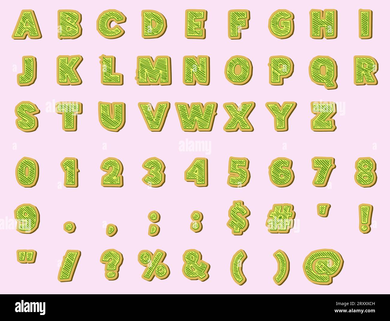 Colorful font effect. Set of capital letters and numbers. Vector ...