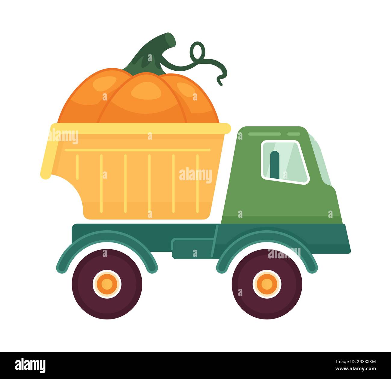 Truck pumpkin harvest 2D cartoon object Stock Vector Image & Art - Alamy