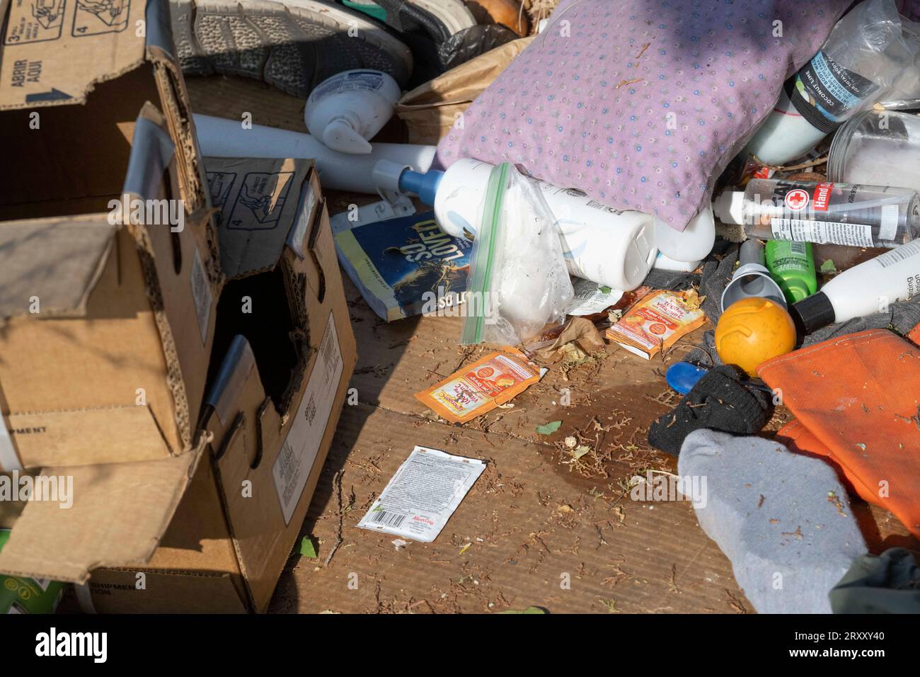 Austin Texas USA, August 31 2023: Person experiencing homelessness in ...
