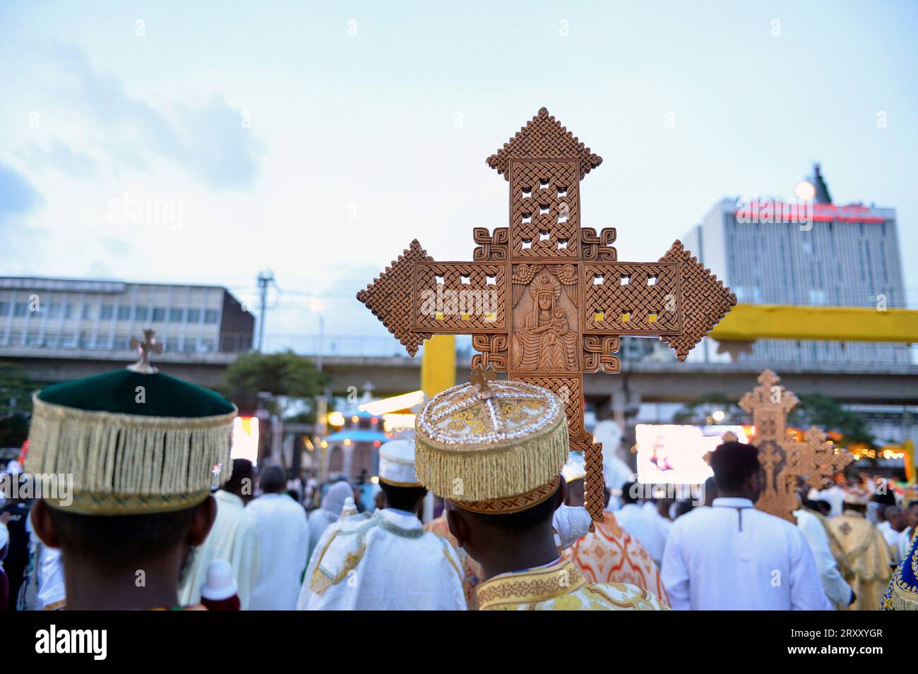Religious leaders celebrate the Ethiopian New Year, in Addis Ababa ...