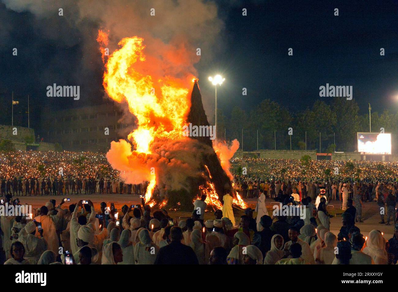 Religious leaders and Ethiopians celebrate the Ethiopian New Year, in ...