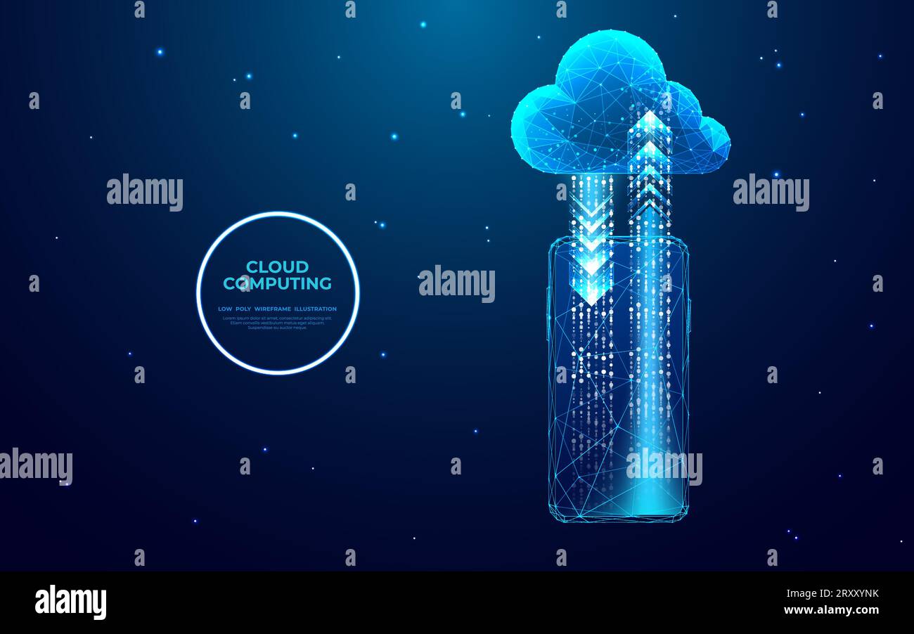 Cloud Technology Concept. Cloud Storage with Arrows Up and down Stock ...