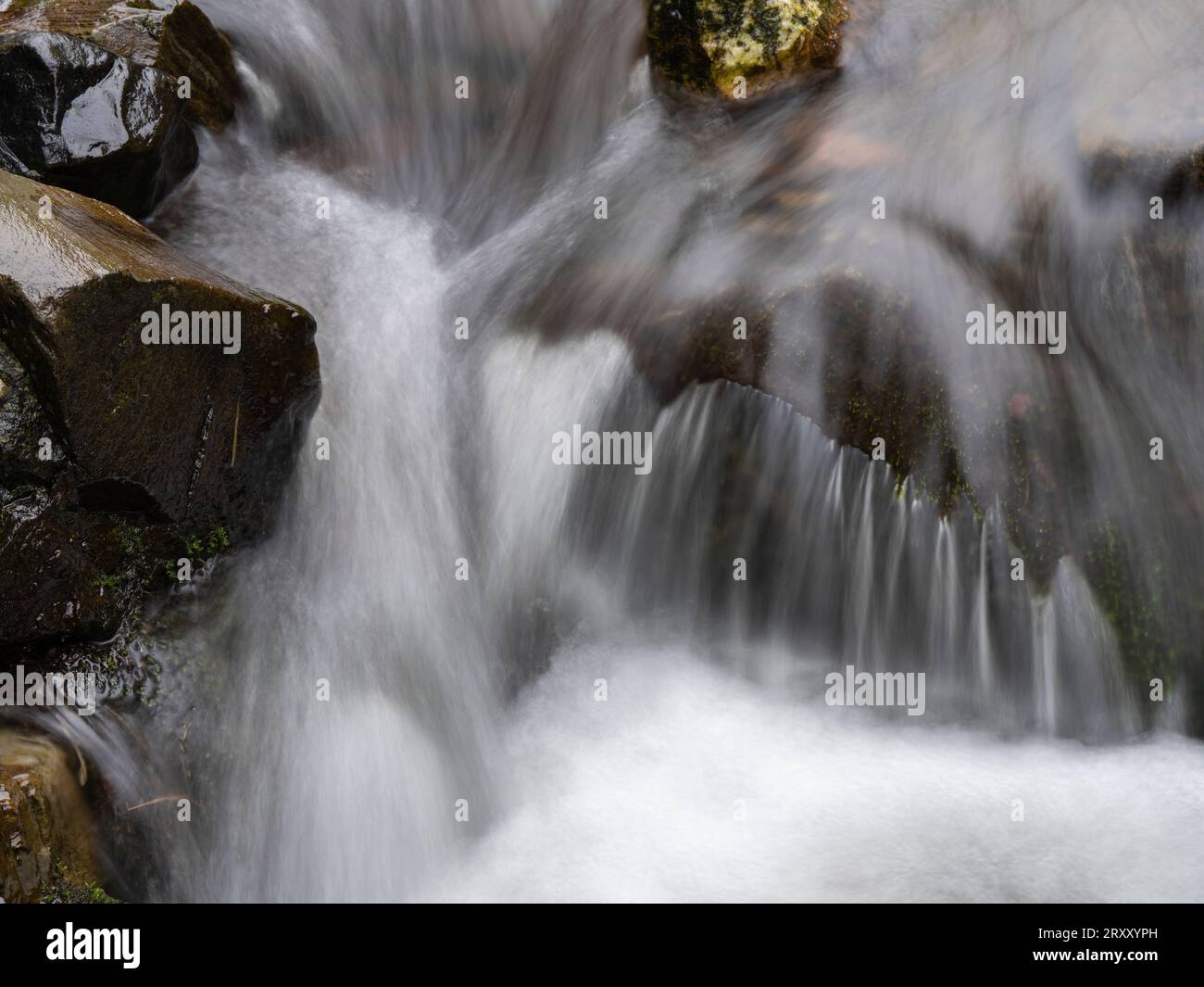 Waterfalls and cascades in Ashes Hollow, a valley on The Long Mynd ...