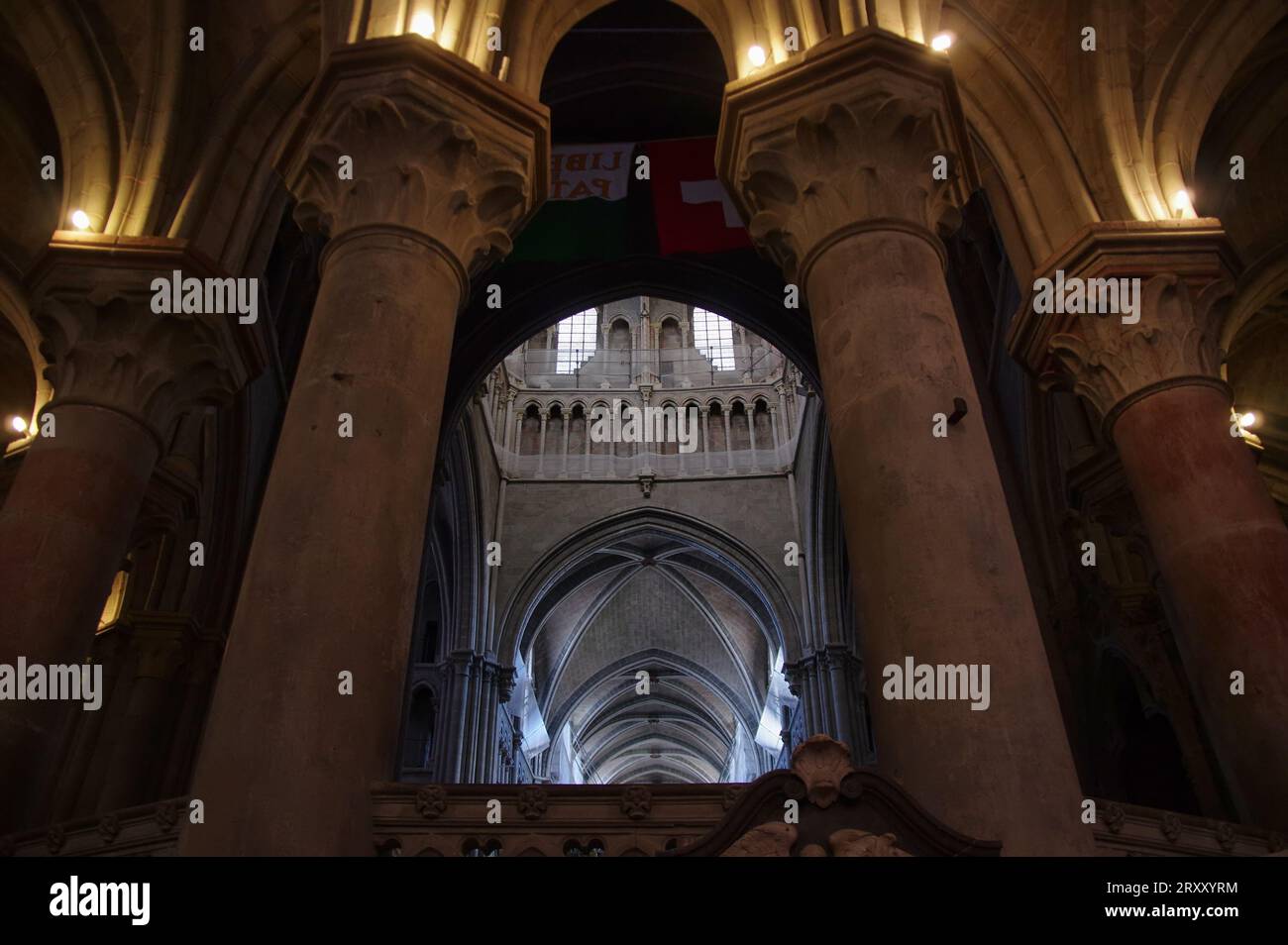 LAUSANNE, SWITZERLAND - AUGUST 6, 2023: Notre Dame view of the central ...