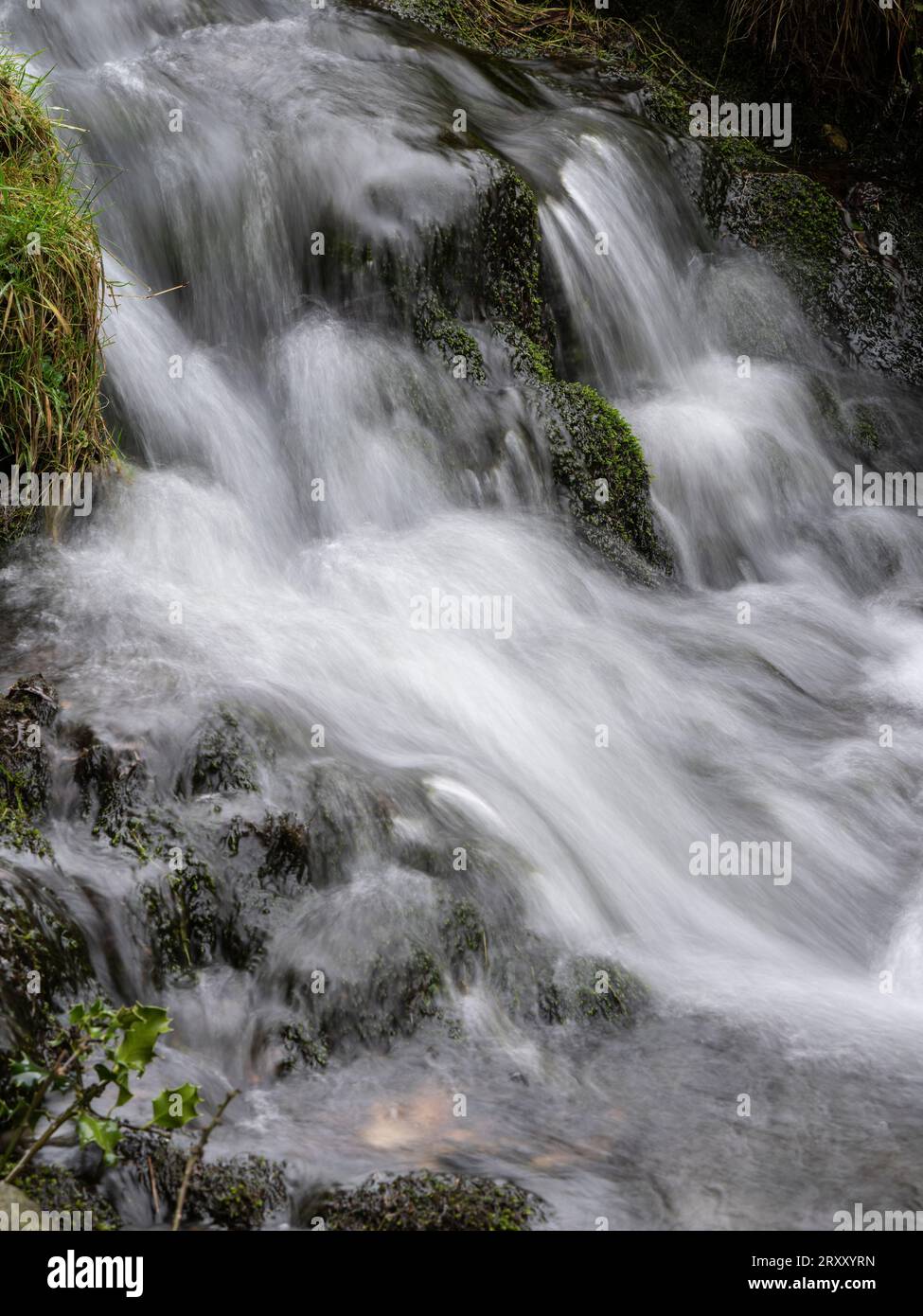 Waterfalls and cascades in Ashes Hollow, a valley on The Long Mynd ...