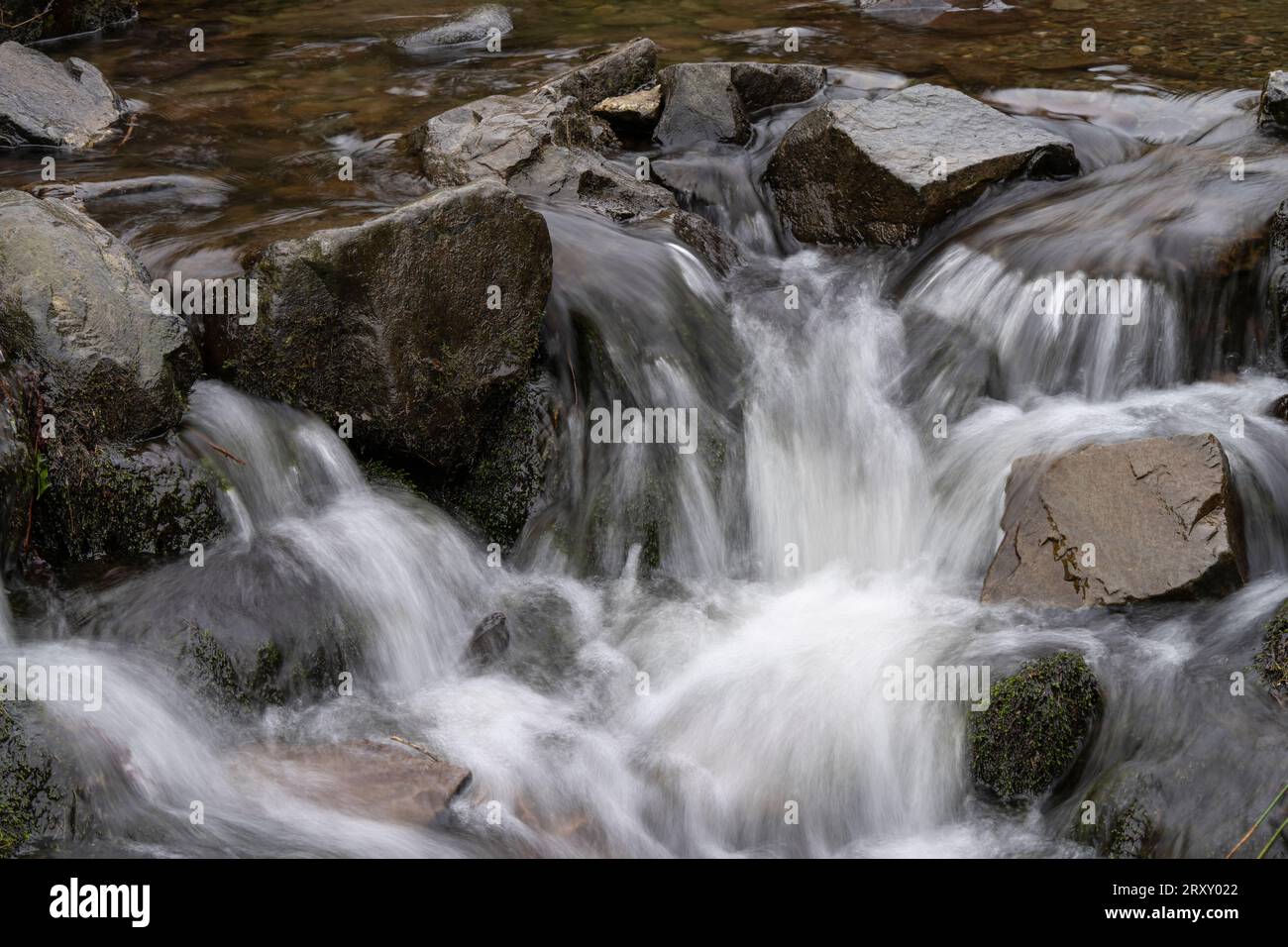 Waterfalls and cascades in Ashes Hollow, a valley on The Long Mynd ...