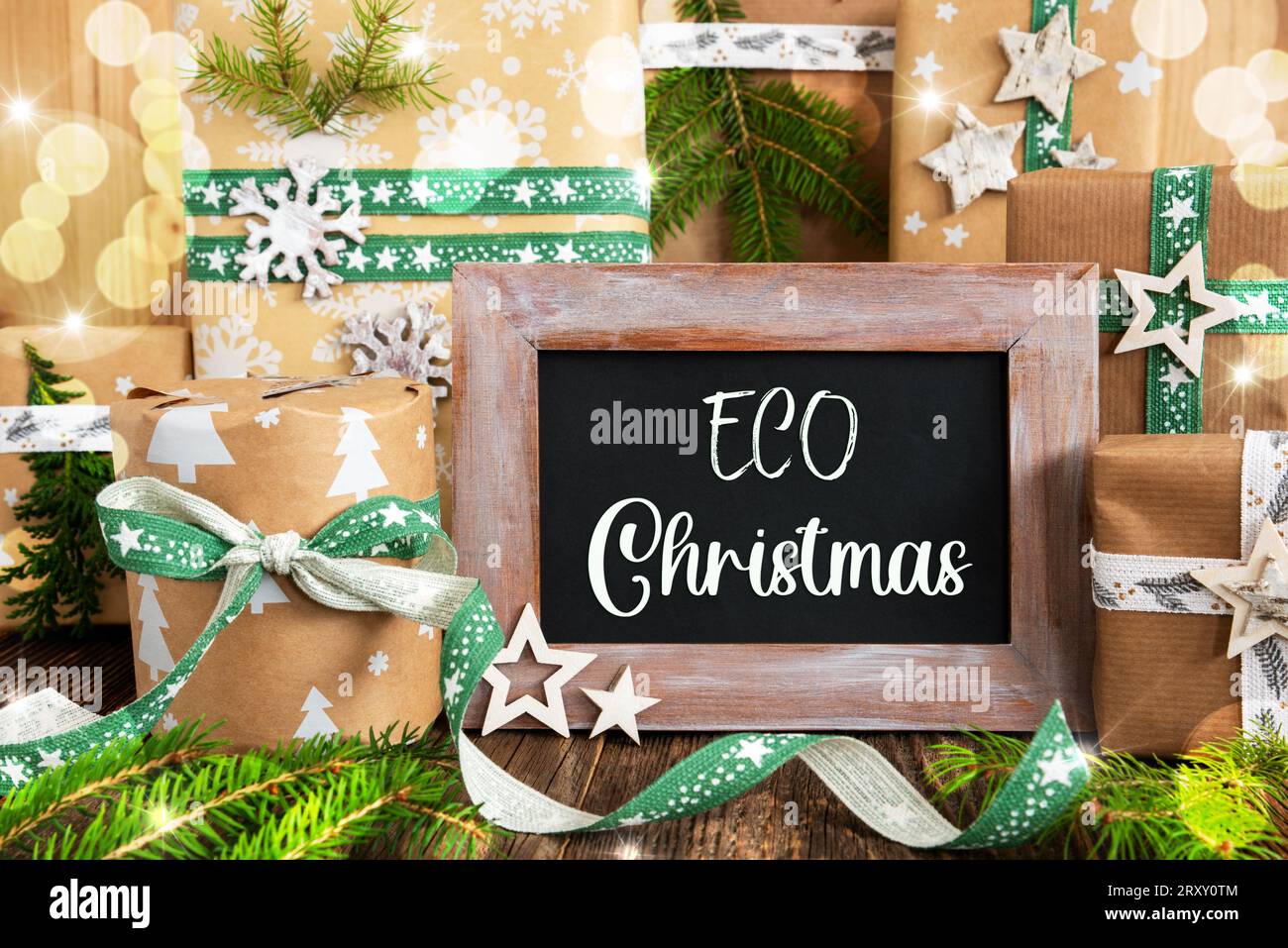 Text ECO Christmas, Sustainable Winter Decor, Christmas Background ...
