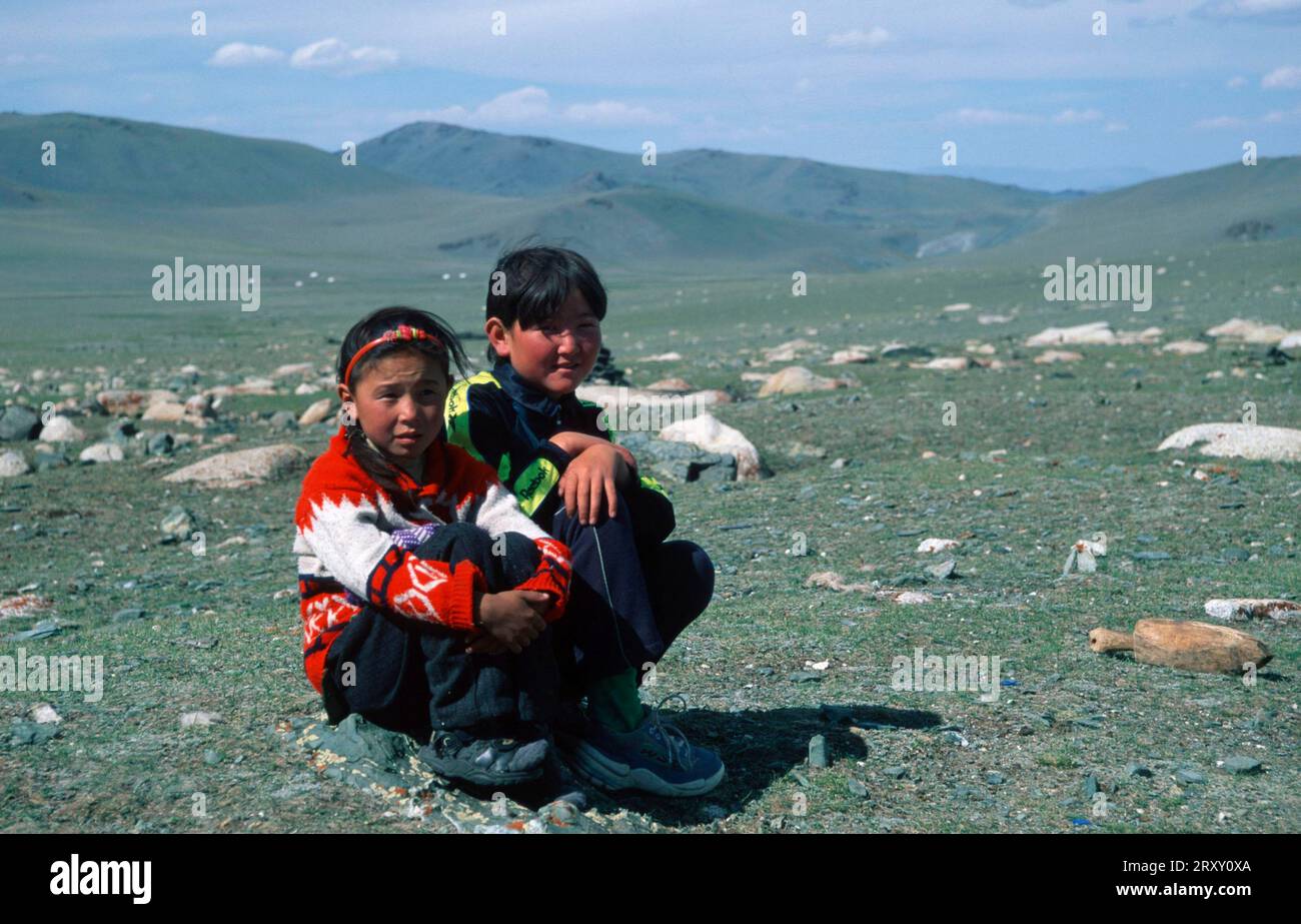 Kazak girls, province Bayan-Olgiy, Mongolia, Kazak girls, province ...