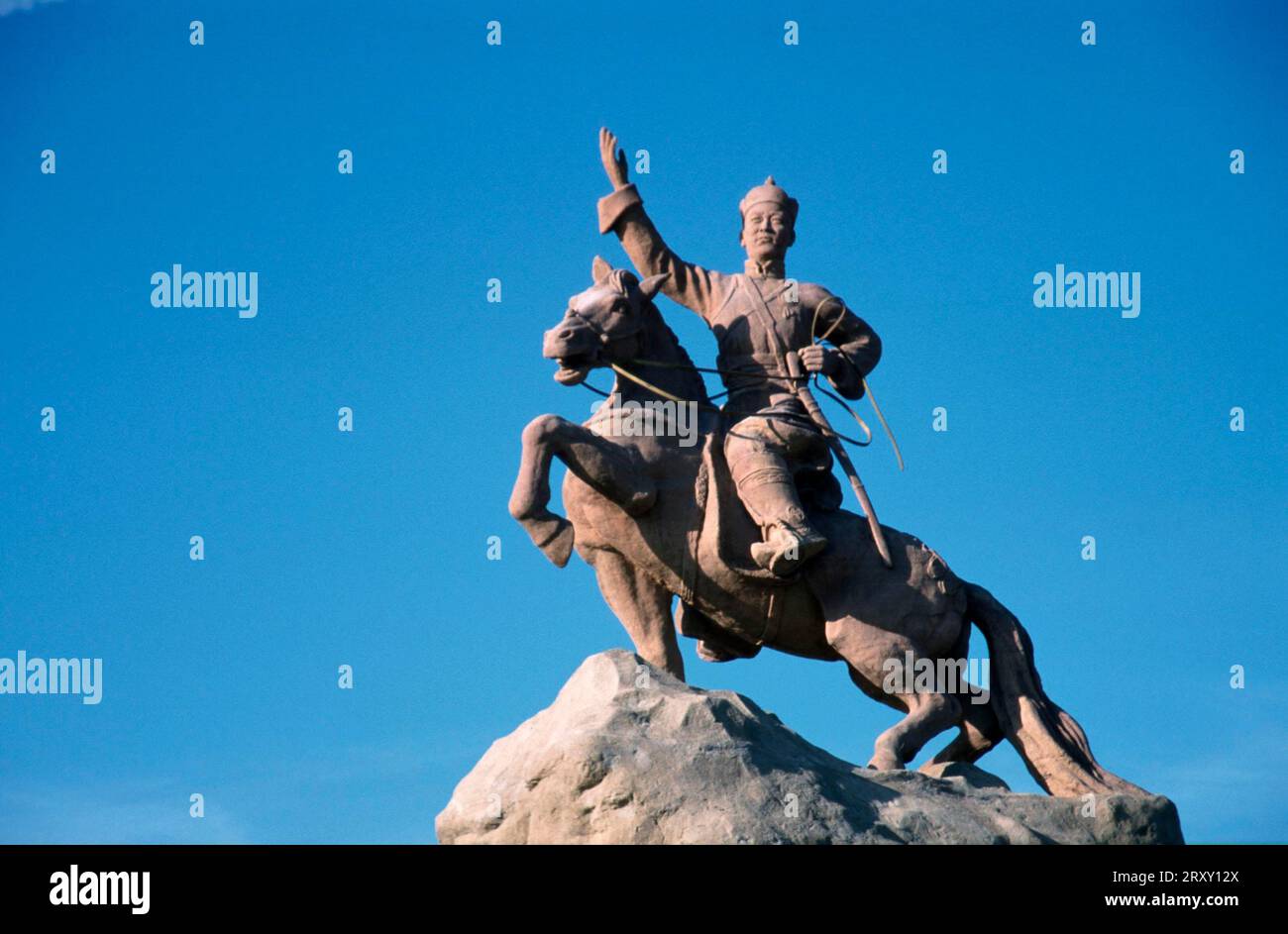 Sukhbaatar statue on Sukhbaatar square, Ulaan Baatar, Mongolia ...