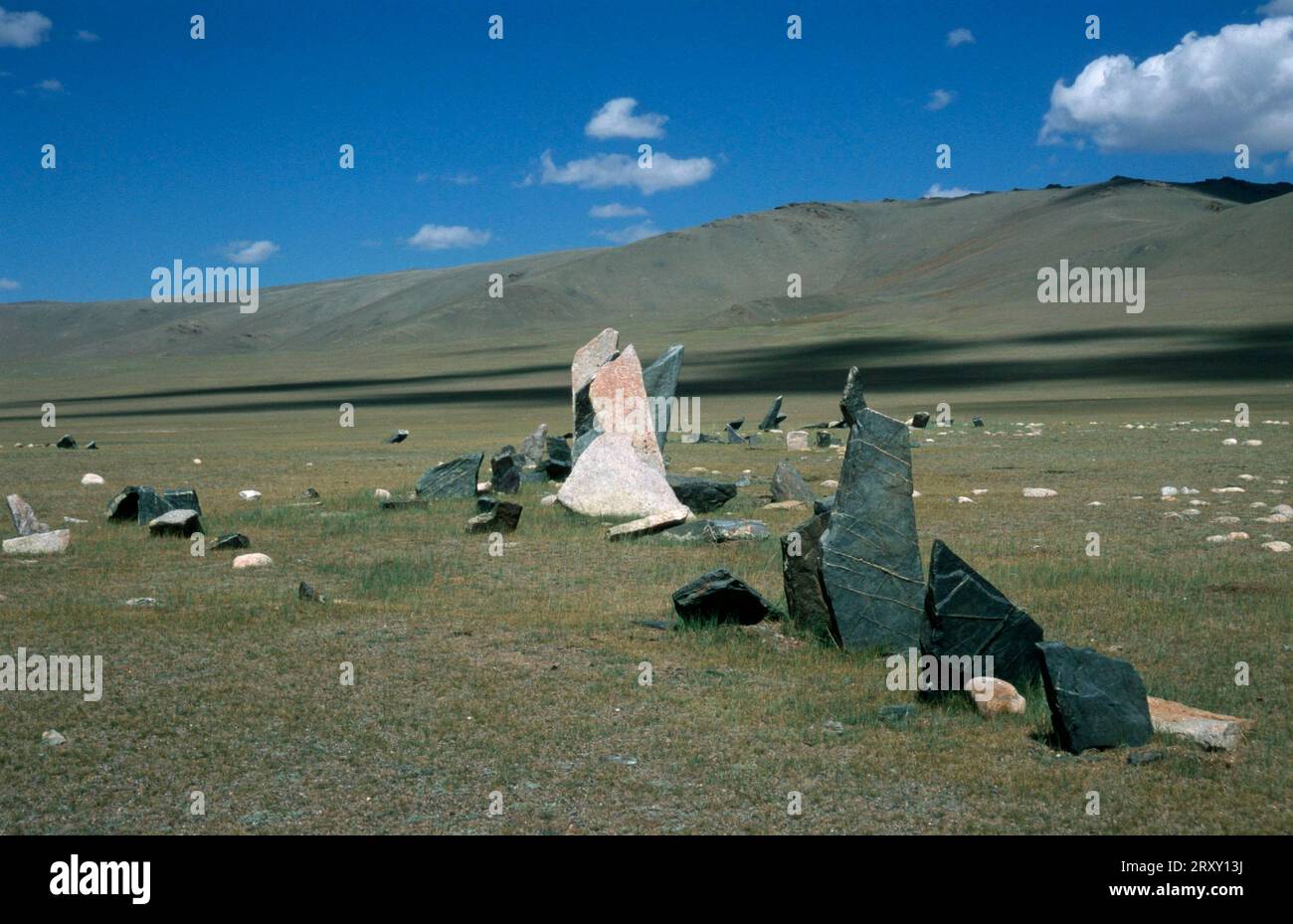 Deer stones, Bronze Age, grave stelae, prehistoric burial site in the ...