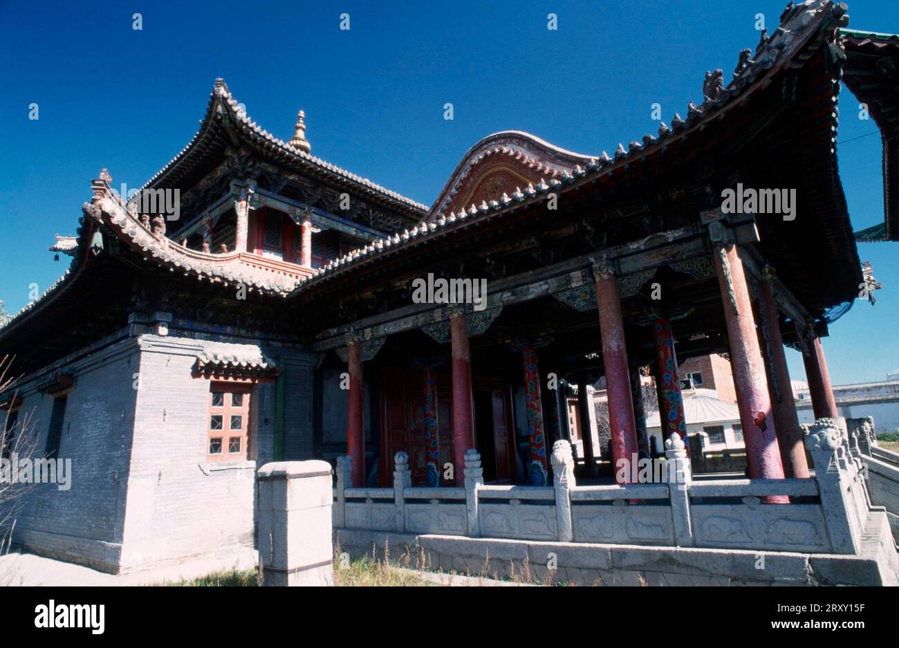 Temple of the Choijin Llama Monastery, main entrance, Ulaan Baatar ...