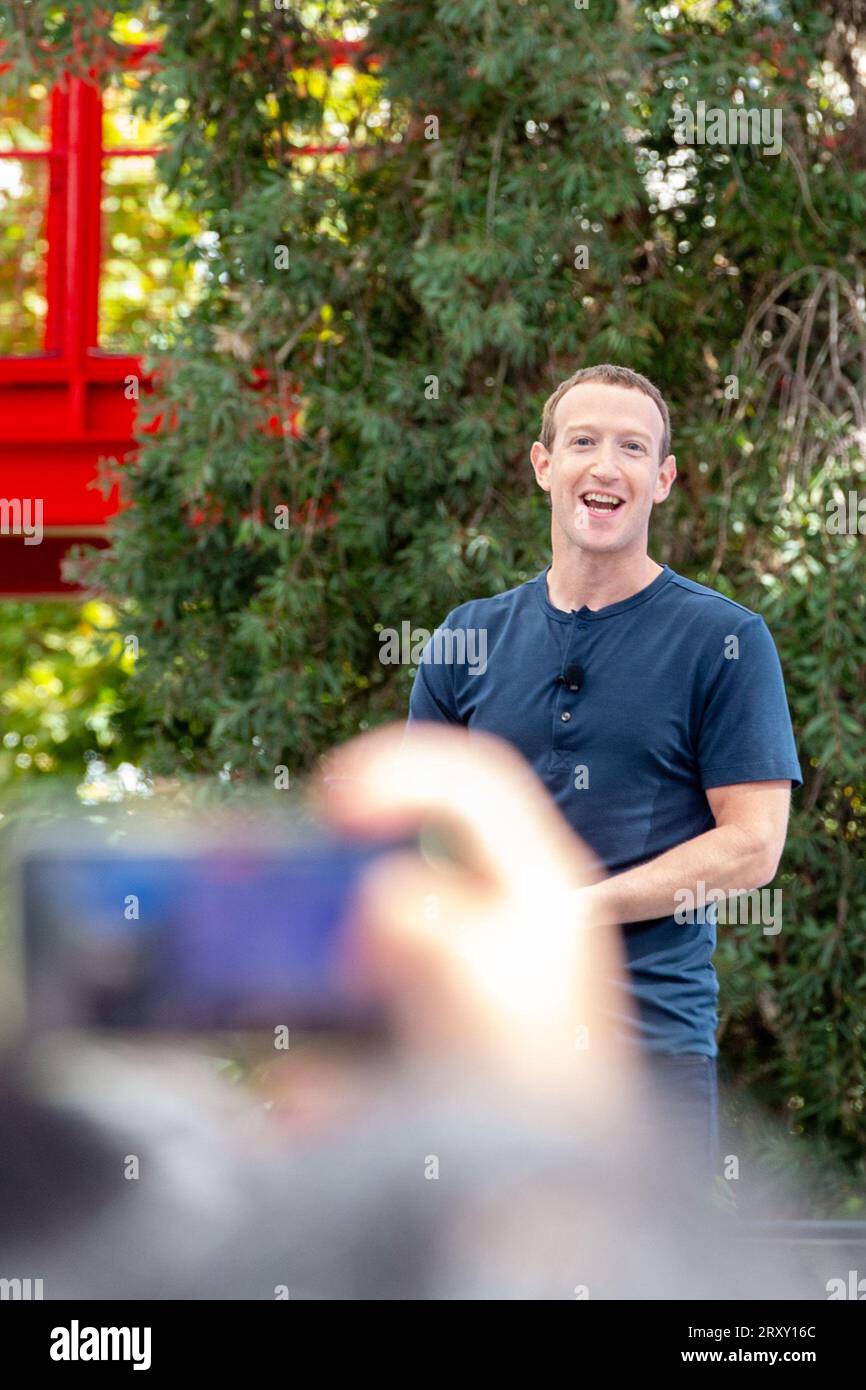 27 September 2023, USA, Menlo Park: The founder and head of Facebook's ...
