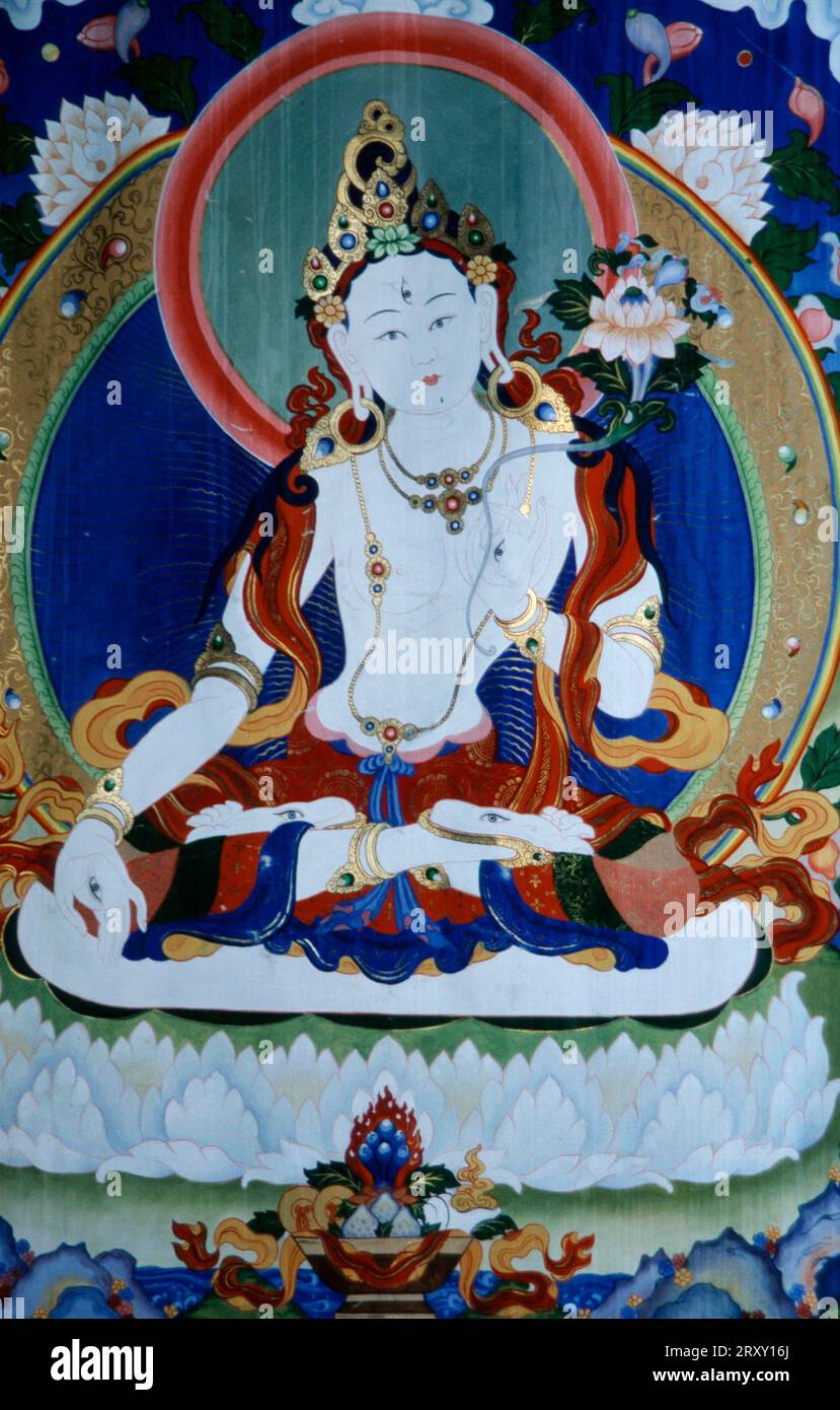 Choijin Llama Monastery, painting of White Tara, Ulaan Baatar, Mongolia, Choijin Lama Monastery ...