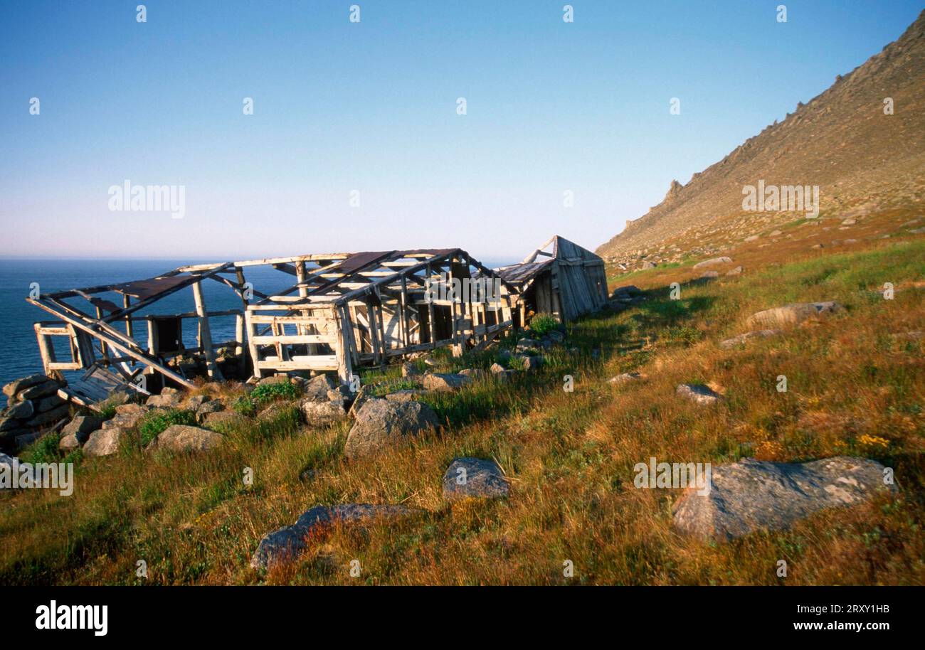 Abandoned archaeological site of the Eskimo whaling station, Naukan ...