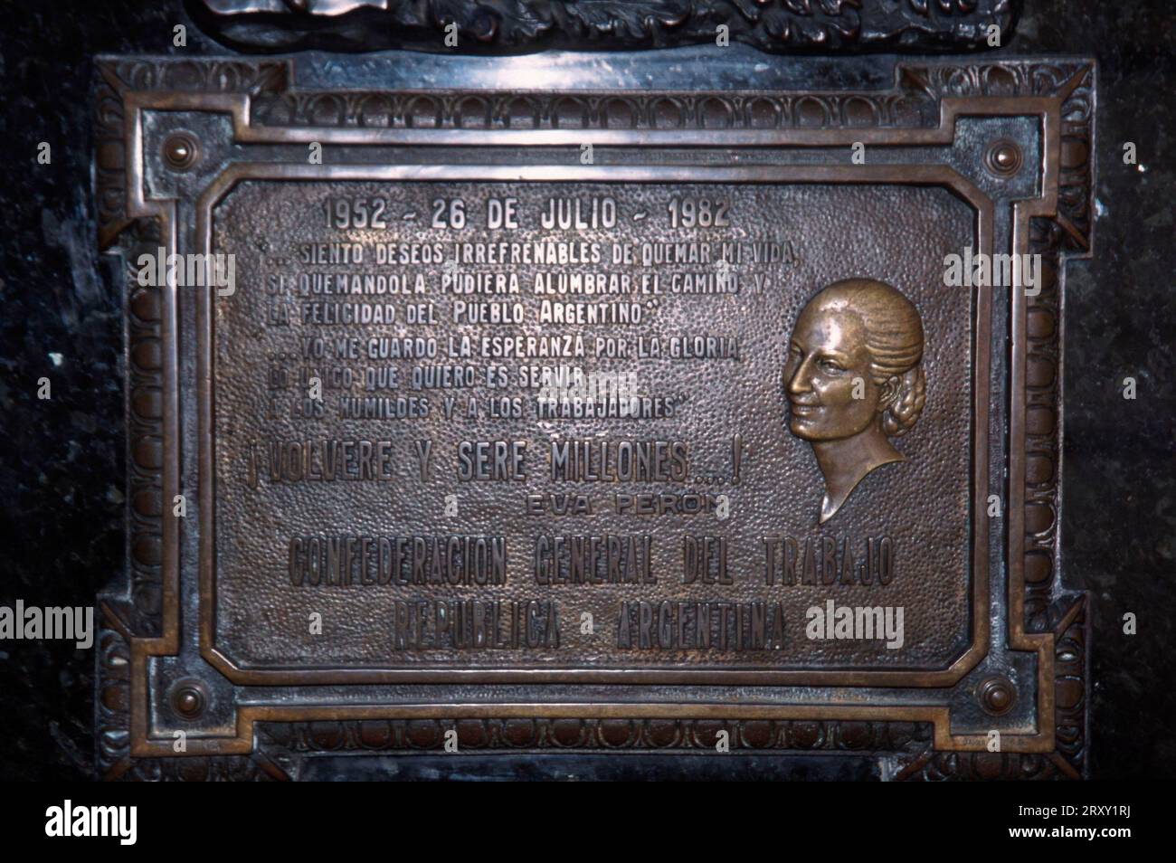 Grave of Eva Duarte Peron, La Recoleta Cemetery, Buenos Aires ...